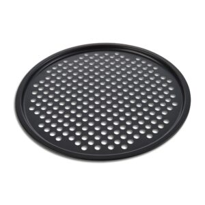 fantes perforated crispy pizza pan, non-stick carbon steel, pfoa free, 12-inches, the italian market original since 1906