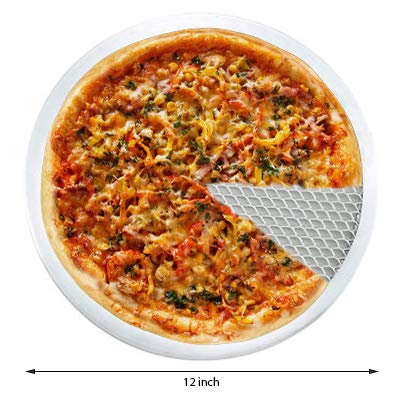 Tiger Chef Pizza Pan and Pizza Screen Set - Includes 9 inch and 12 inch Wide Rim Pizza Pans and Aluminum Pizza Screens for Oven