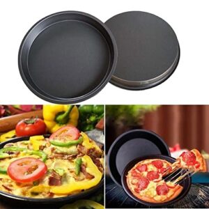 BYBYCD 6/8 Inch Round Pizza Pan Deep Dish Plate Tray Mold Non-Stick Carbon Steel Baking Tools(6inch)