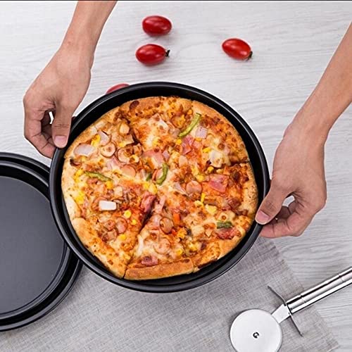 BYBYCD 6/8 Inch Round Pizza Pan Deep Dish Plate Tray Mold Non-Stick Carbon Steel Baking Tools(6inch)