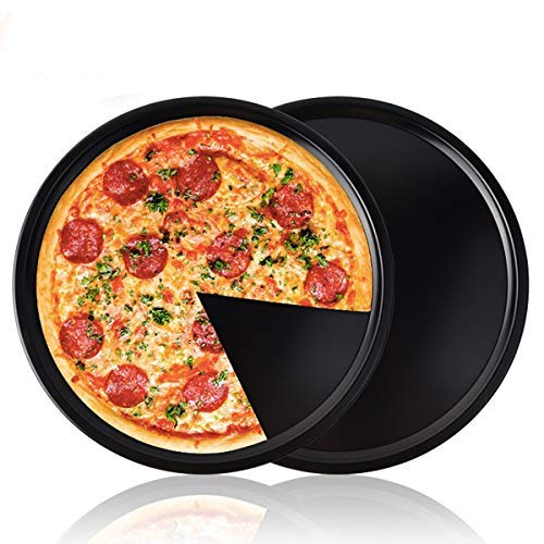 1PC Bakeware Pizza Pan,Stainless Steel Round Pizza Pan Tray Carbon Steel Non-Stick Oven Pizza Plate Pan for Kitchen Bakeware Cooking Tool,8 inch