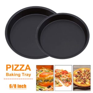 1PC Bakeware Pizza Pan,Stainless Steel Round Pizza Pan Tray Carbon Steel Non-Stick Oven Pizza Plate Pan for Kitchen Bakeware Cooking Tool,8 inch