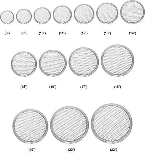 WSHA 1Pcs 6-22 inch Pizza Baking Screen, Aluminum Alloy Seamless Pizza Crisper Tray Non Stick Mesh Baking Tray for Oven, BBQ, Cookware,22inch