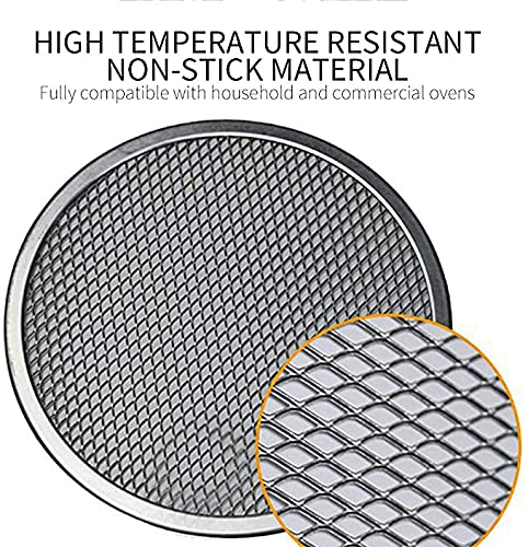 WSHA 1Pcs 6-22 inch Pizza Baking Screen, Aluminum Alloy Seamless Pizza Crisper Tray Non Stick Mesh Baking Tray for Oven, BBQ, Cookware,22inch