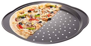 nonstick coating carbon steel pizza crisper - baking pan with holes, 13"