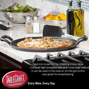 TableCraft 13.5" Pre-seasoned Cast Iron Baking and Pizza Pan | Commerical Quality for Restaurant or Home Kitchen Use