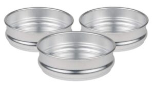 update international adp-48 aluminum pizza dough pan, 8-inch, 48-ounce - set of 3