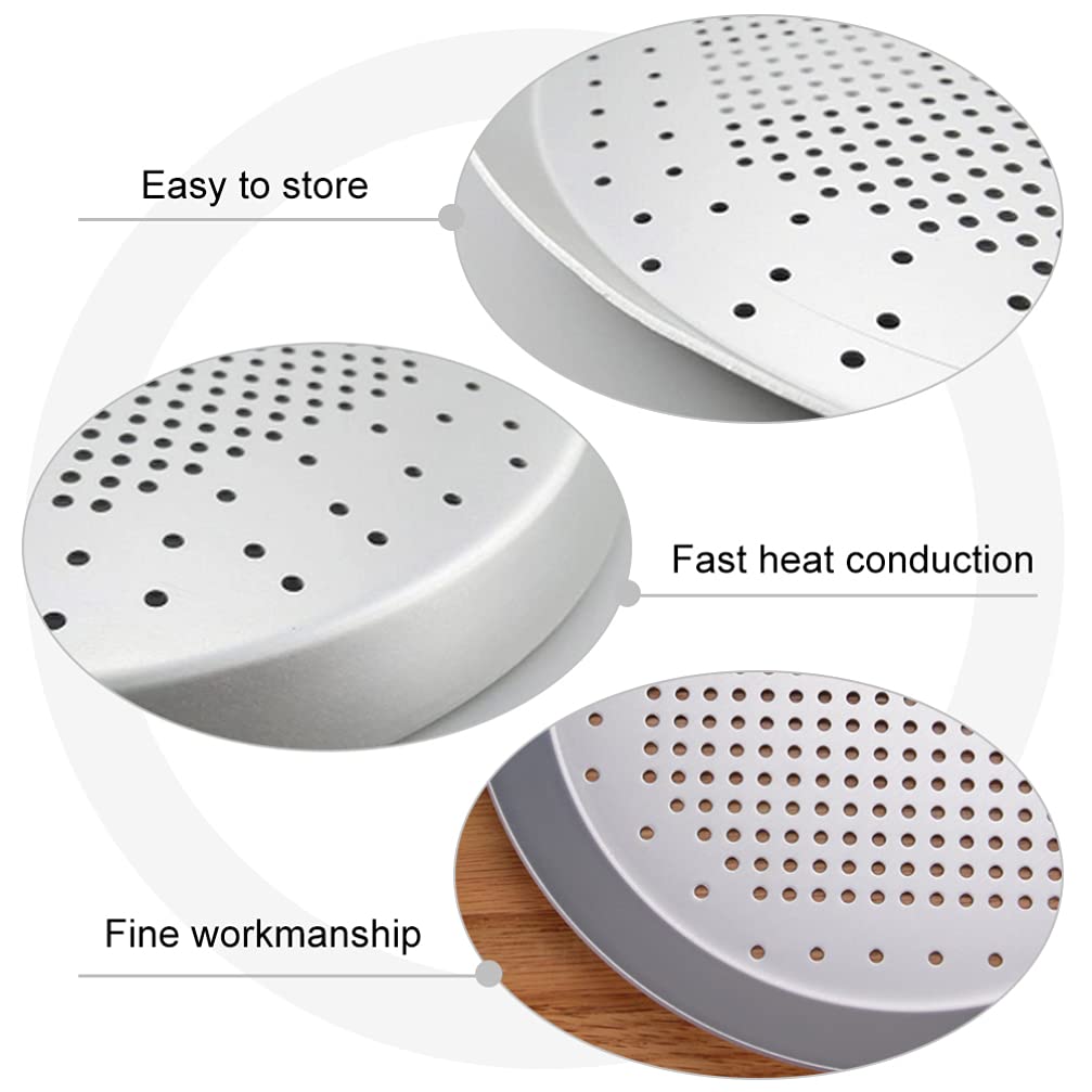 DOITOOL Pizza Baking Tray Pie Pan Pizza Pan Pizza Dish for Oven Aluminum Alloy Round Oven Pizza Tray Pizza Pan Baking Tray Bakeware for Home Restaurant Kitchen 6inch Griddle Pan