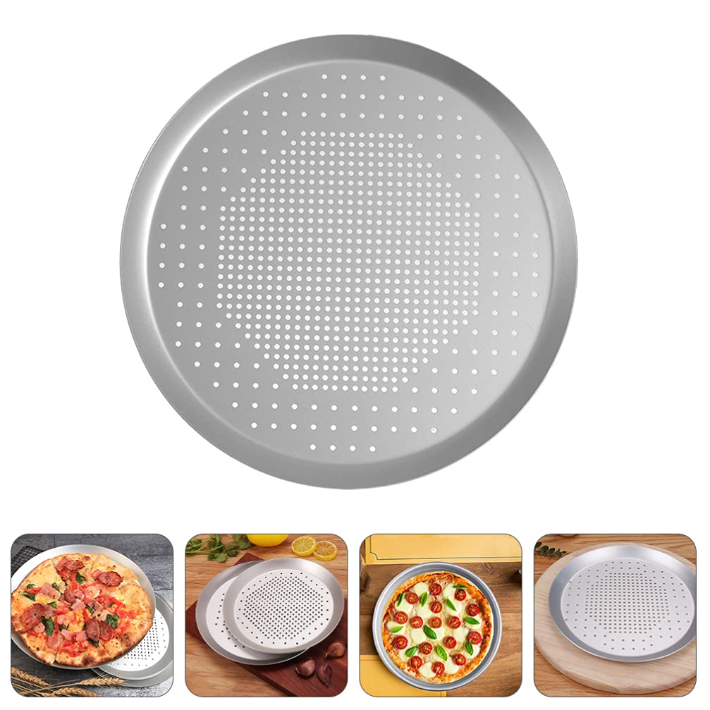 DOITOOL Pizza Baking Tray Pie Pan Pizza Pan Pizza Dish for Oven Aluminum Alloy Round Oven Pizza Tray Pizza Pan Baking Tray Bakeware for Home Restaurant Kitchen 6inch Griddle Pan