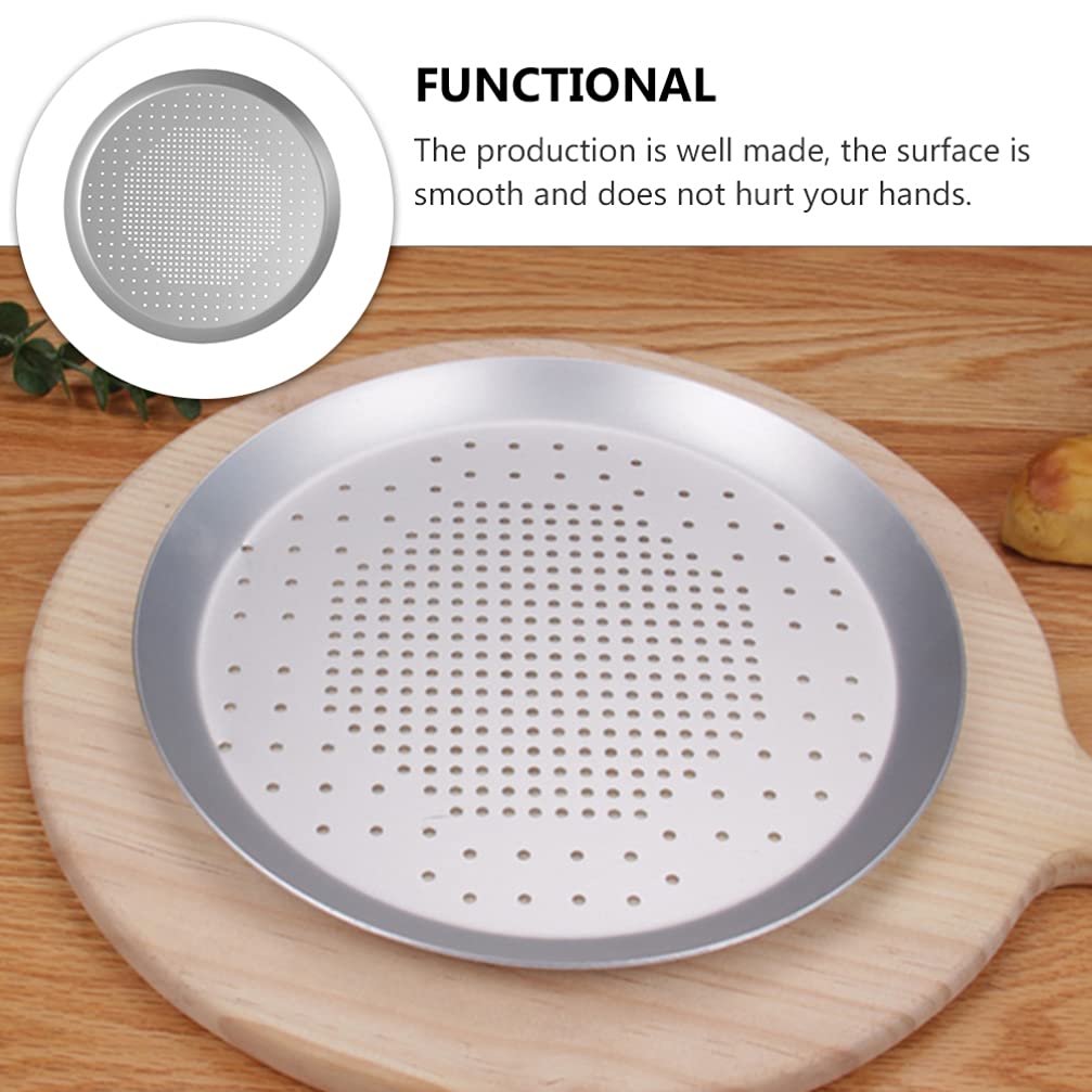 DOITOOL Pizza Baking Tray Pie Pan Pizza Pan Pizza Dish for Oven Aluminum Alloy Round Oven Pizza Tray Pizza Pan Baking Tray Bakeware for Home Restaurant Kitchen 6inch Griddle Pan