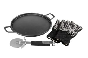 pitmaster king cast iron pizza stone 4-pk complete kit