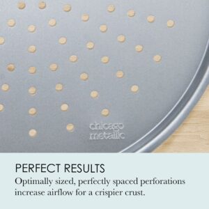 Chicago Metallic Commercial II Traditional Uncoated Perforated Pizza Crisper, Perfect for making delicious pizza pies right in your own oven, 14-Inches