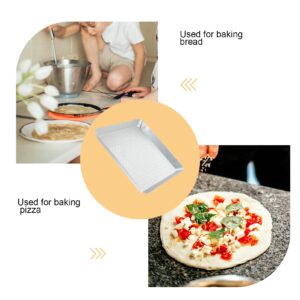 Hemoton Pizza Pan with Holes Carbon Steel Pizza Mesh Pizza Pan Net Square Pizza Baking Pan Seamless Rim Aluminum Pizza Pan Crisper Pizza Baking Net Pizza Screen 9 Inches