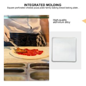 Hemoton Pizza Pan with Holes Carbon Steel Pizza Mesh Pizza Pan Net Square Pizza Baking Pan Seamless Rim Aluminum Pizza Pan Crisper Pizza Baking Net Pizza Screen 9 Inches