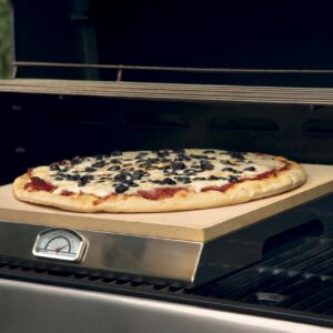 Pizza Stone with Built-In Thermometer Base -