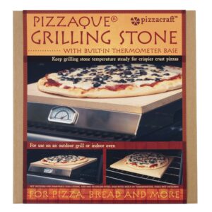 Pizza Stone with Built-In Thermometer Base -