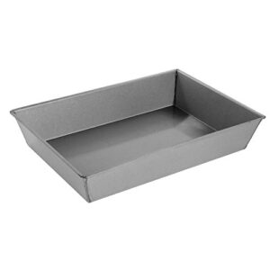 Chicago Metallic Rectangle Aluminized Steel Pre-Seasoned Deep Dish Pizza Pan - 13 7/8"L x 9 3/4"W x 2 1/2"D