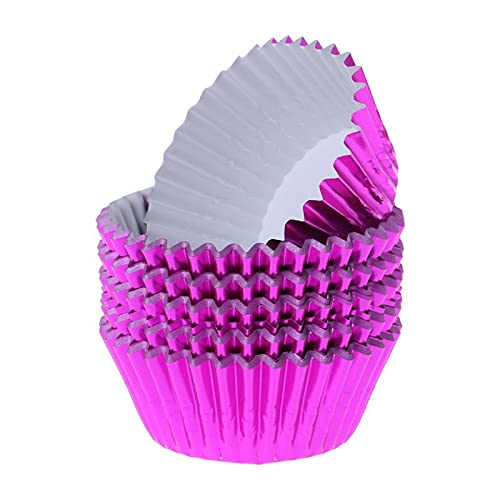 200 Pieces of Cake Paper Cups, Aluminum Foil Baking Cups, Suitable for Weddings, Kitchens, Birthday Parties, 8 Colors are Available (purple)