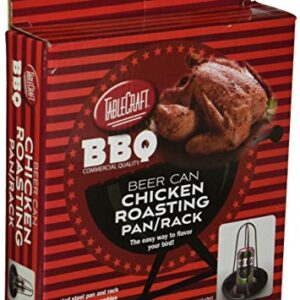 TableCraft Products BBQ32 Beer Can Chicken Rack, Roasting Pan, Coated Steel