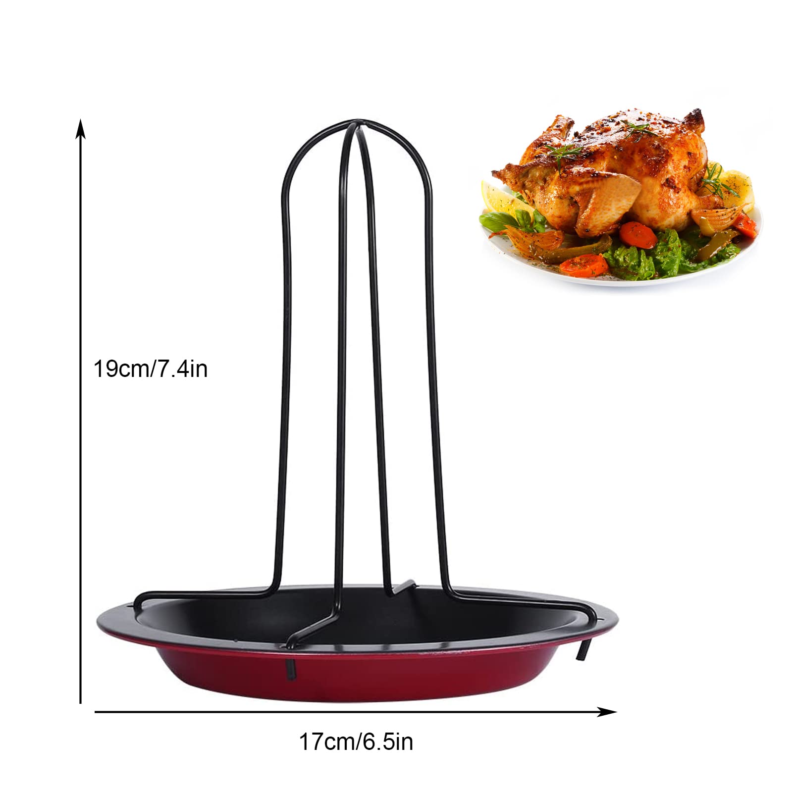 Yuecoom Roast Chicken Dish, Chicken Roasting Rack, Non-Stick Vertical Chicken Cooking Grill Rack with Pan Roasting BBQ Party Roaster Tray