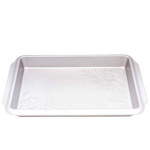 Roasting Pan, Cookie Sheet, Non Stick Bakeware, Silver Finish Baking Tray, 13" x 9" Broil Pan by Imperial Home