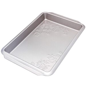 Roasting Pan, Cookie Sheet, Non Stick Bakeware, Silver Finish Baking Tray, 13" x 9" Broil Pan by Imperial Home