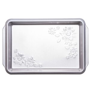 Roasting Pan, Cookie Sheet, Non Stick Bakeware, Silver Finish Baking Tray, 13" x 9" Broil Pan by Imperial Home