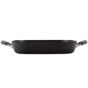 Anolon Advanced Hard Anodized Nonstick Grill Pan / Griddle and Roaster - 11 Inch, Gray