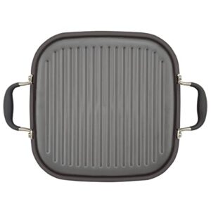 Anolon Advanced Hard Anodized Nonstick Grill Pan / Griddle and Roaster - 11 Inch, Gray