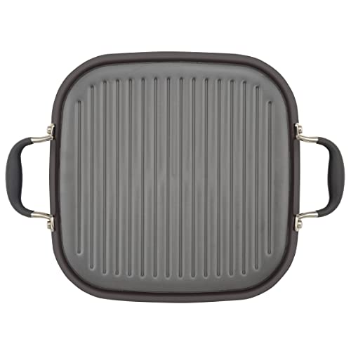 Anolon Advanced Hard Anodized Nonstick Grill Pan / Griddle and Roaster - 11 Inch, Gray