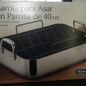 Tramontina 16-Inch Heavy Guaged Polished Aluminum Roasting Pan with Removable Rack