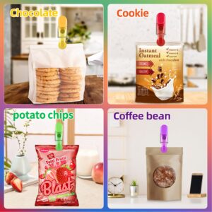 12 Pack Chip Bag Clips, Foods Snacks Bag Clamps Sealing Bar, Refrigerator Magnet Clips for Kitchen Use