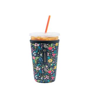 sok it java sok iced coffee & cold soda insulated neoprene cup sleeve (english garden picnic, medium: 24-28oz)