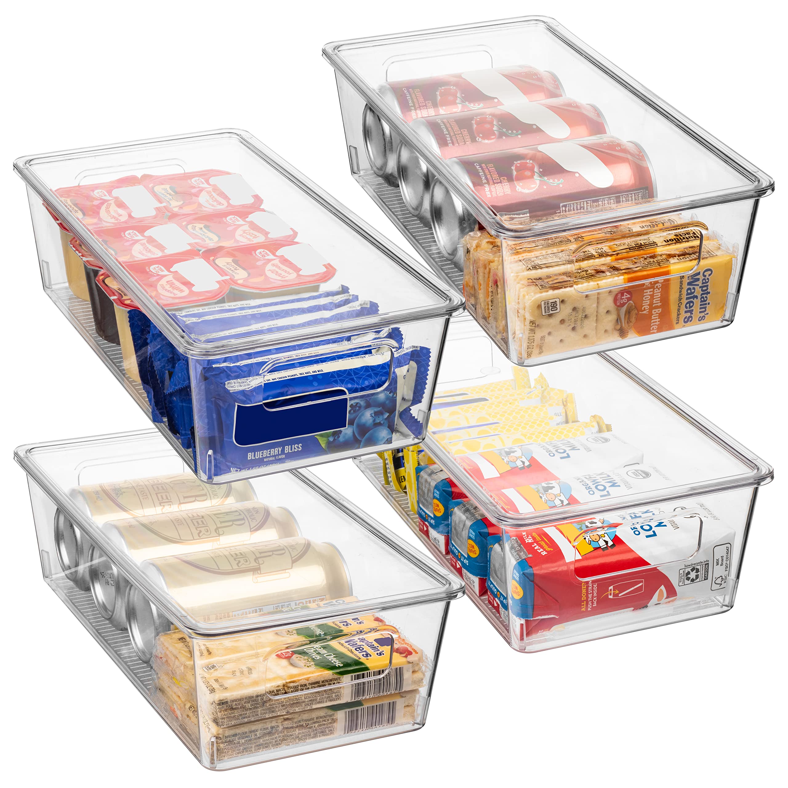 ClearSpace Plastic Pantry Organization and Storage Bins With Lids – Perfect for Kitchen, Fridge, Refrigerator,Cabinet Organizers