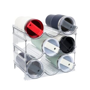 sisfung water bottle organizer for cabinet, water bottle storage for kitchen organization (2 tier).