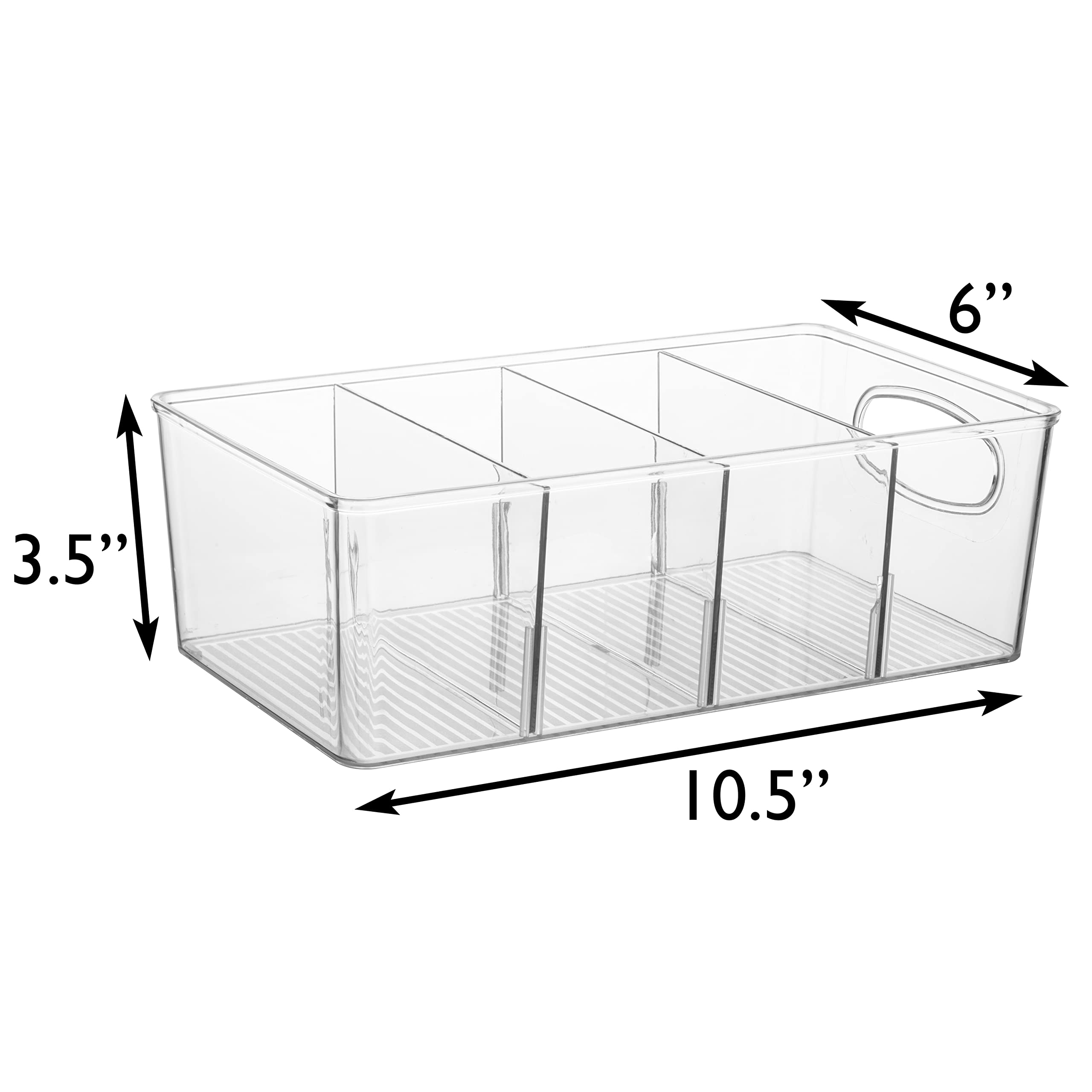 ClearSpace Plastic Pantry Organizers and Storage Bins with Removable Dividers – Perfect Kitchen Organization or Pantry Storage – Refrigerator Organizer Bins, Cabinet Organizers (2 Pack)