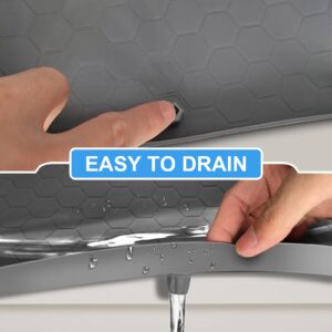 Under Sink Mat, 34"*22"*0.67", Waterproof, Cabinet Protector Silicone Mats for Kitchen & Bathroom, Holds up to 2 Gallon Liquiq(Dark Gray) (Thin860g)