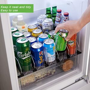 Soda Can Dispenser for Refrigerator with Adjustable Pusher Glide - Perfect for Soda, Beer, and Other Beverages (5 Rows, 15"D)