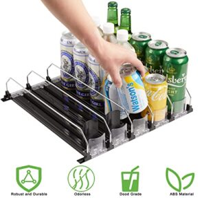 Soda Can Dispenser for Refrigerator with Adjustable Pusher Glide - Perfect for Soda, Beer, and Other Beverages (5 Rows, 15"D)