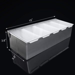 New Star Foodservice 48032 Stainless Steel Condiment Dispenser with 5 Compartments (NO ICE Tray Included)