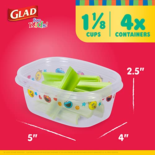 GladWare - Multi Pack - 9ct - Sesame Street Food Storage Containers with Lids | Mixed Sizes Kids Food Containers with Sesame Street Designs, 18 Pc Set | Elmo, Big Bird, Cookie Monster Food Containers