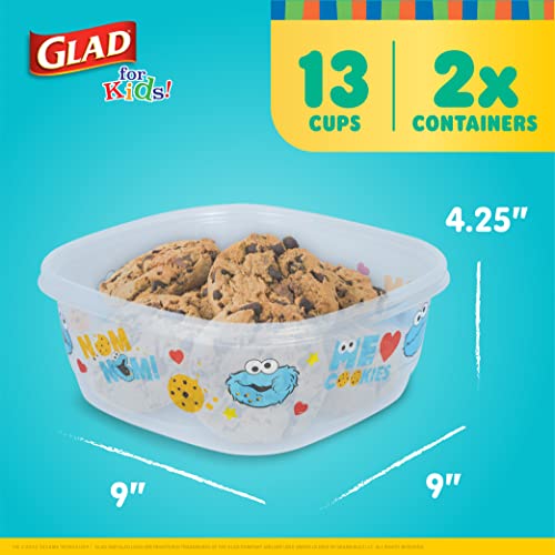 GladWare - Multi Pack - 9ct - Sesame Street Food Storage Containers with Lids | Mixed Sizes Kids Food Containers with Sesame Street Designs, 18 Pc Set | Elmo, Big Bird, Cookie Monster Food Containers