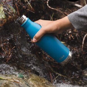 MIRA 17 Oz Stainless Steel Vacuum Insulated Water Bottle - Double Walled Cola Shape Thermos - 24 Hours Cold, 12 Hours Hot - Reusable Metal Water Bottle - Leak-Proof Sports Flask - Hawaiian Blue