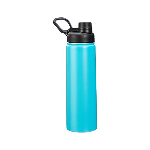 Amazon Basics Stainless Steel Insulated Water Bottle with Spout Lid – 20-Ounce, Teal