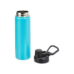 Amazon Basics Stainless Steel Insulated Water Bottle with Spout Lid – 20-Ounce, Teal