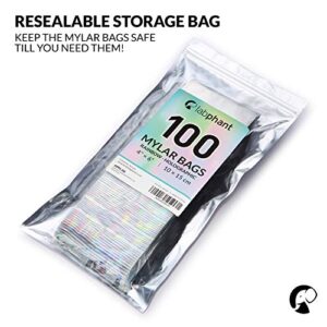 Mylar Bags with Ziplock 4 x 6" | 100 Bags | Rainbow Holographic | Sealable Heat Seal Bags for Candy and Food Packaging, Medications and Vitamins | For Liquid and Solids (4" x 6")