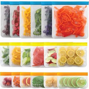 gorilla grip reusable, leakproof secure zip freezer safe, food grade peva food storage bags, lunch storage produce, school, work, snack, sandwich