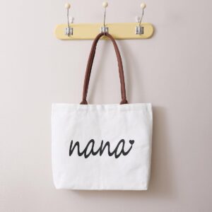 D DASAWAN Canvas Nana Tote Bag - Reusable Grocery Bag for Mother’s Day,Grandma Birthday Gifts,Shopping,Travel