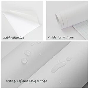 Homease Solid White Wallpaper 24 x 196 inch Thick Matte White Contact Paper Decorative Peel and Stick Wallpaper for Shelf Liner Cabinet Table Door Waterproof Vinyl Self Adhesive Film