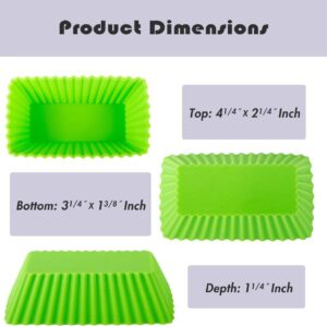 Webake Rectangular Jumbo Cupcake Liners, 4.3 Inch Silicone Baking Cups Reusable Muffin Cups Nonstick Mini Loaf Pan (Pack of 12)